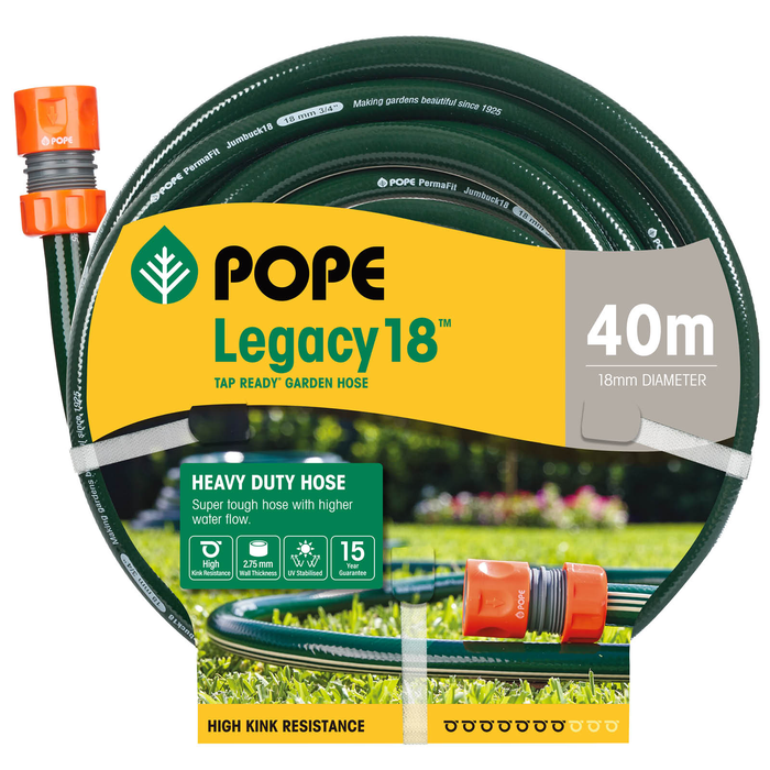 Pope Legacy18 Garden Hose TR 18mm x 40m - Bunnings Australia