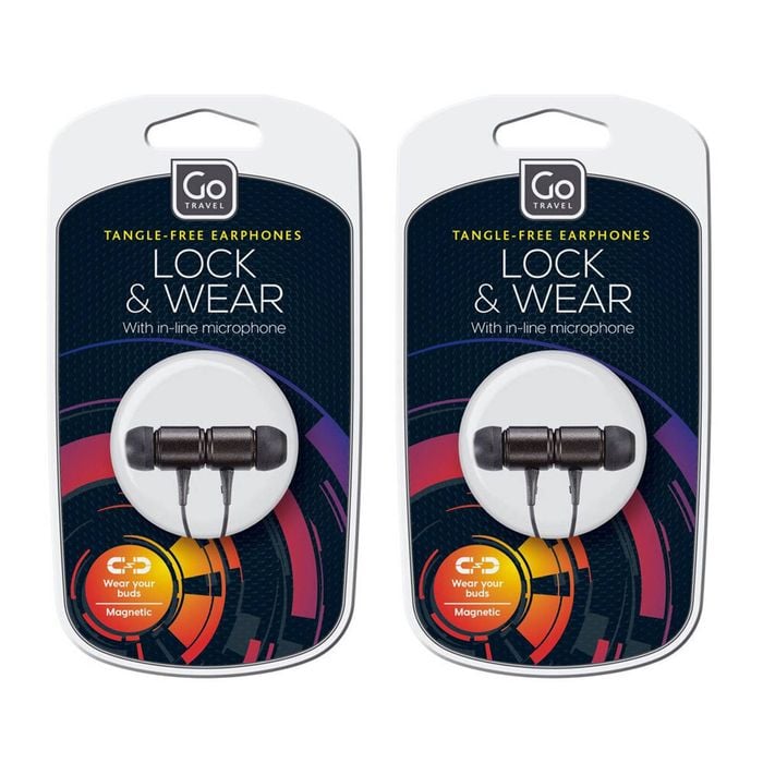 2PK Go Travel Lock & Wear Earphones - Black - Bunnings Australia
