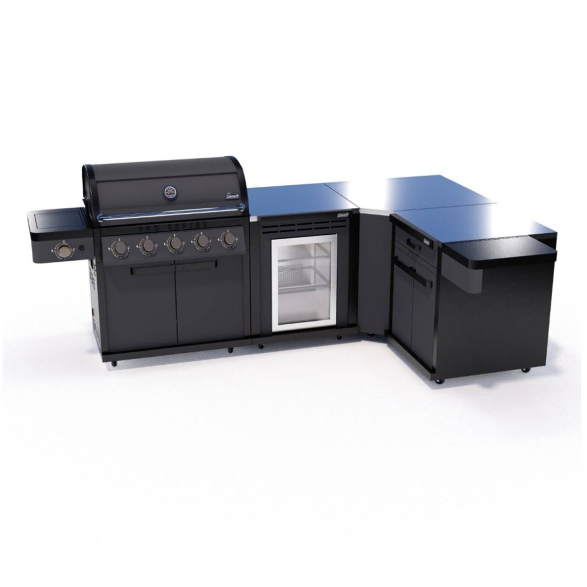 Coleman Pro Series 5 Burner Kitchen W/ Fridge Corner & Storage Module ...