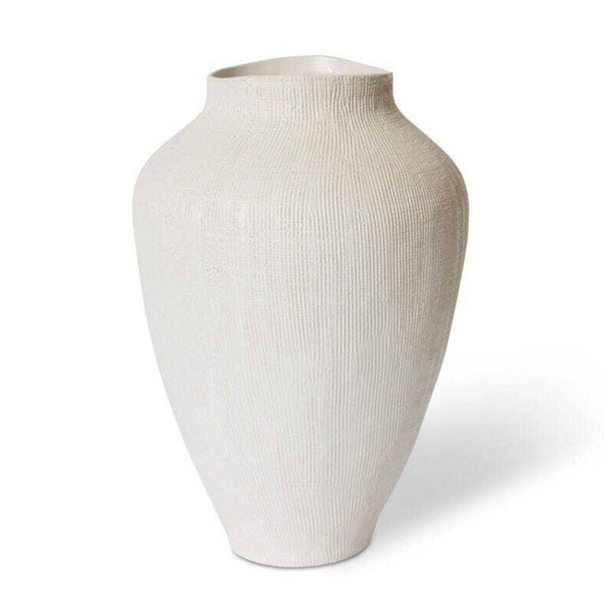 E Style Greyson Tall 41cm Ceramic Flower Vase Decor - Hessian White ...