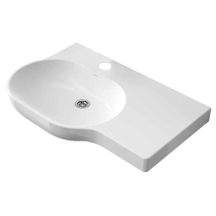 Caroma 720mm White Opal Right Hand One Tap Hole Wall Basin - Bunnings ...