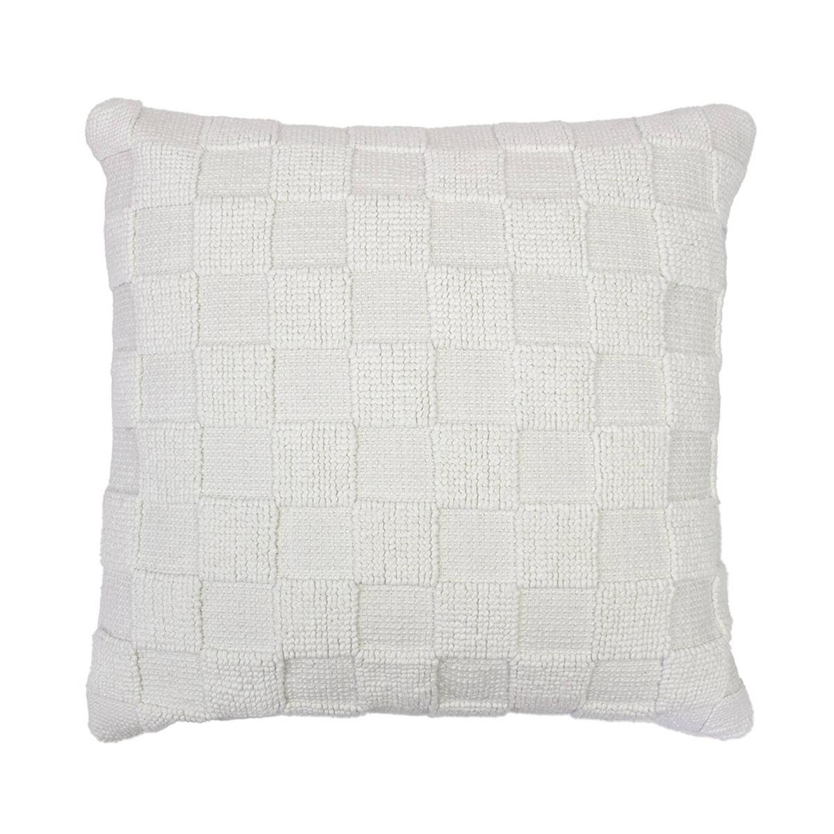 Bambury Harris 500GSM Cotton Square Checkerboard Cushion Ivory ...