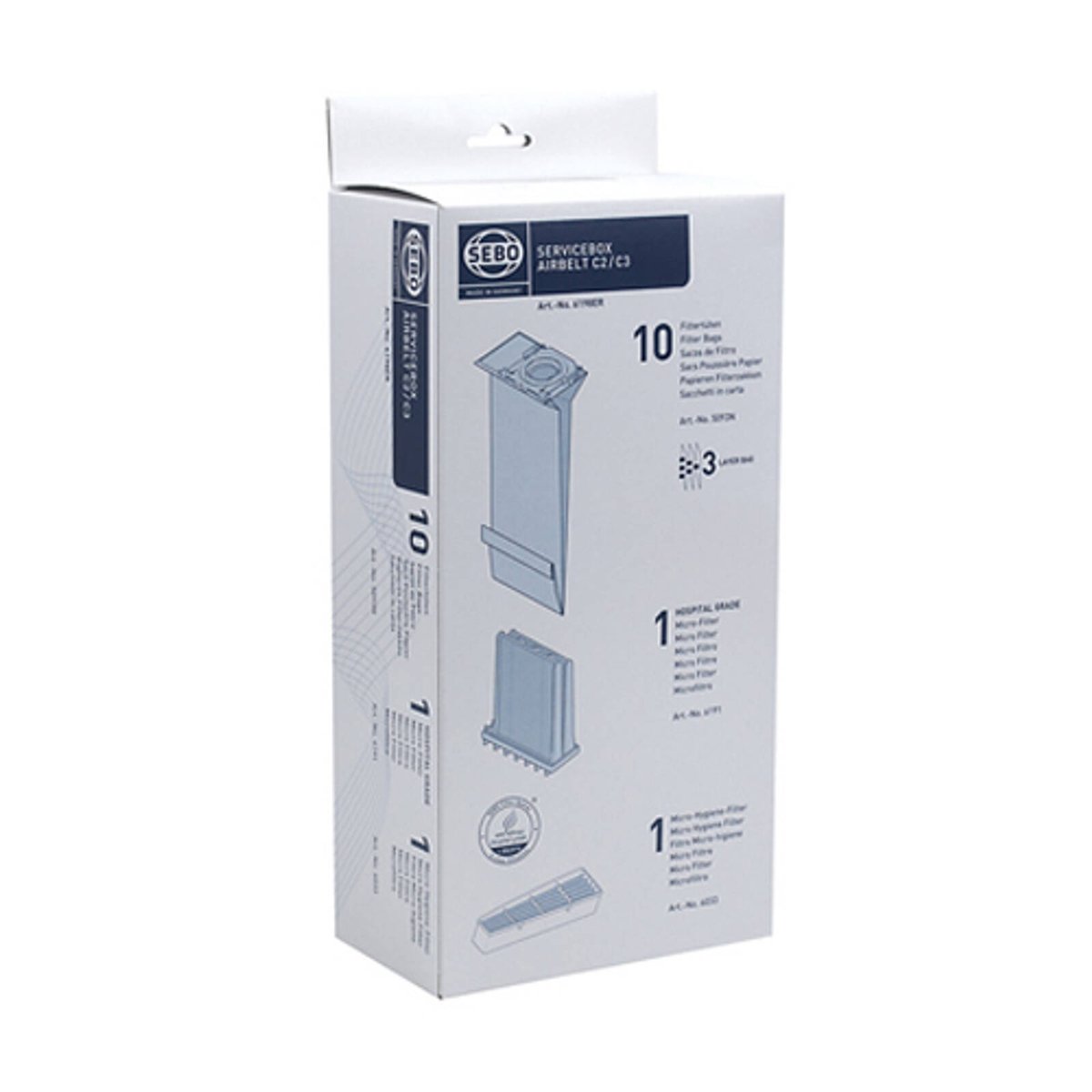 SEBO C2, C3 Series Kleenmaid VC310-20 10pk Service Kit Bags Filters ...