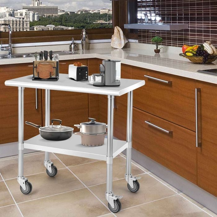 Stainless steel kitchen work bench store