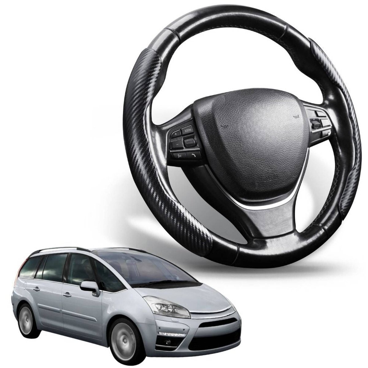 Segmented Steering Wheel Cover for Citroen C4 Picasso (5-Seater) 2006 ...