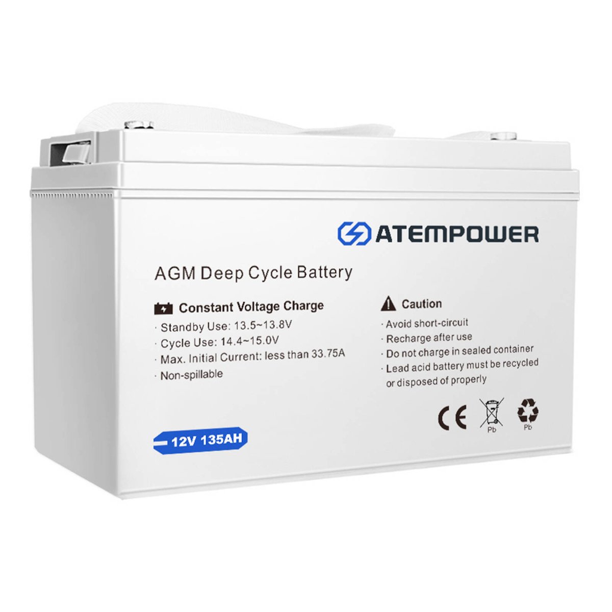 135AH 12V AGM Battery AMP Lead Acid SLA Deep Cycle Battery Dual Solar ...