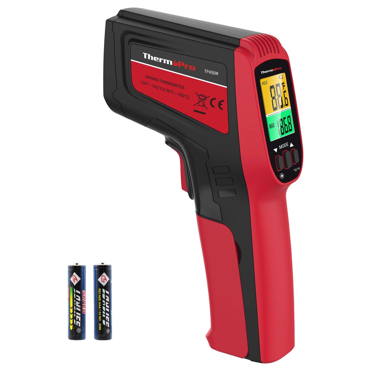 ThermoPro TP450W Dual Laser Temperature Gun For Cooking, Digital ...