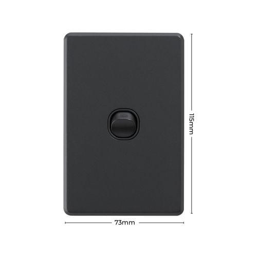 DETA Black Matte S-line Double Vertical Wall Switch - Bunnings Australia