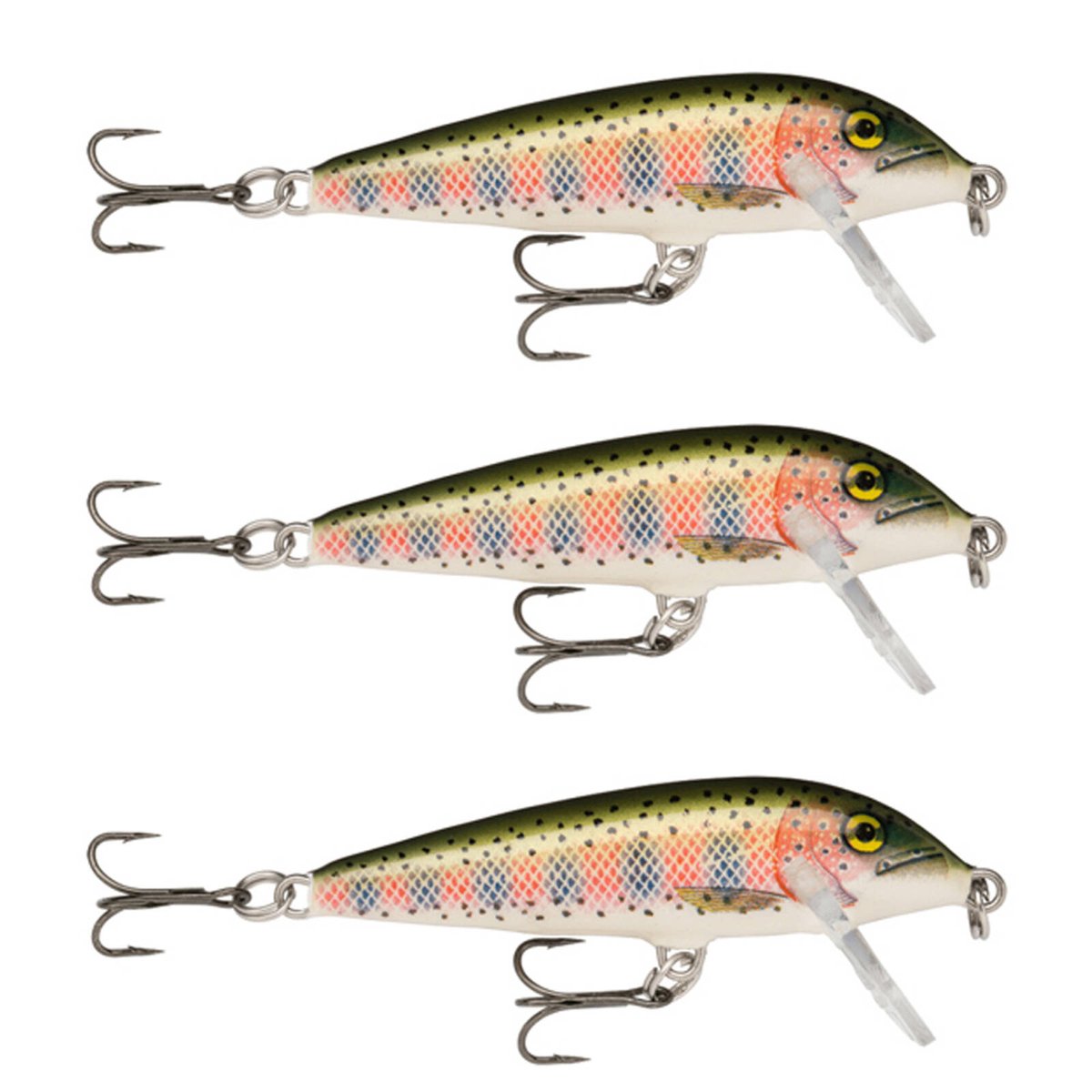 3x Rapala 5cm Countdown Sinking Hardbody Balsa Fishing Lures - Rainbow Trout - Bunnings Australia