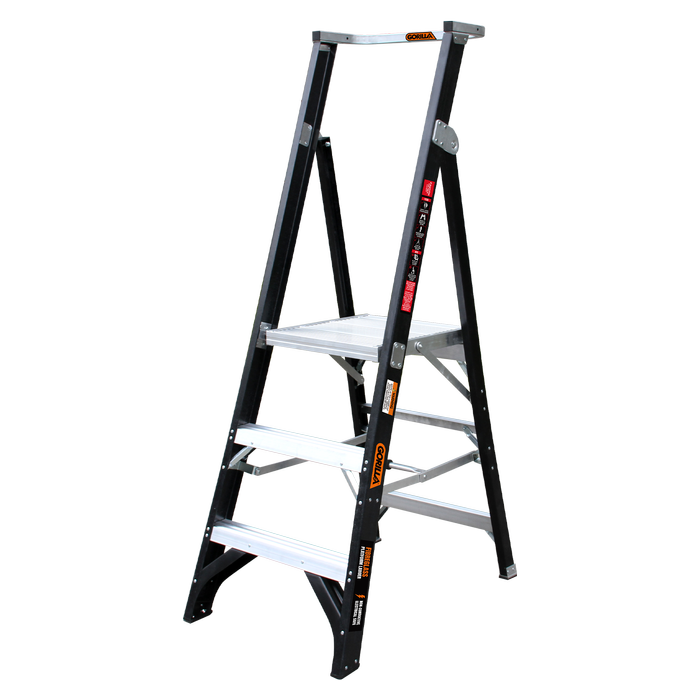 Gorilla 150kg 3 Step Fibreglass Platform Ladder - Bunnings New Zealand