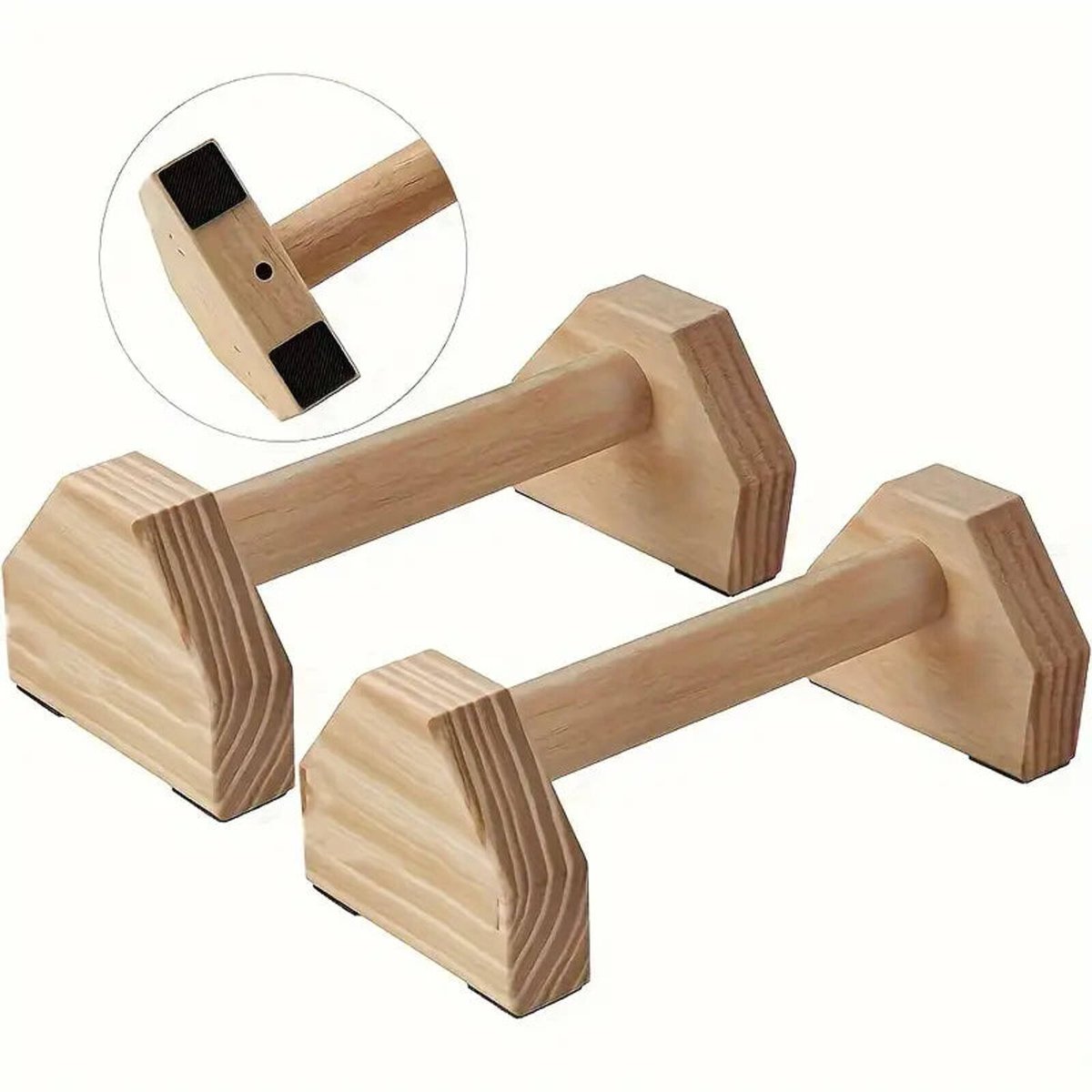NNETM Wooden Push-Up Support Handles - Non-Slip Pad Included - Bunnings ...