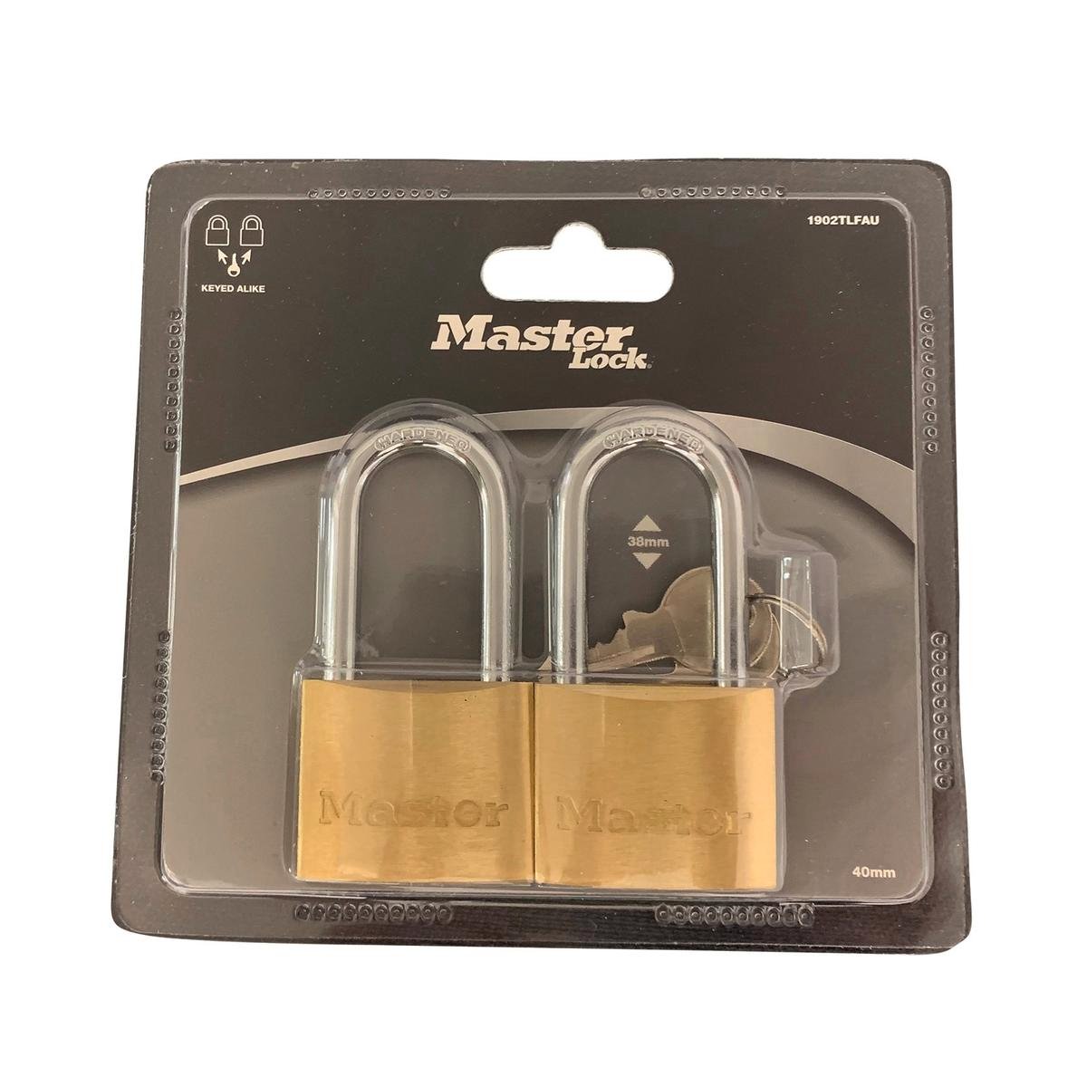Master Lock 40mm Long Shackle Padlock - 2 Pack - Bunnings Australia