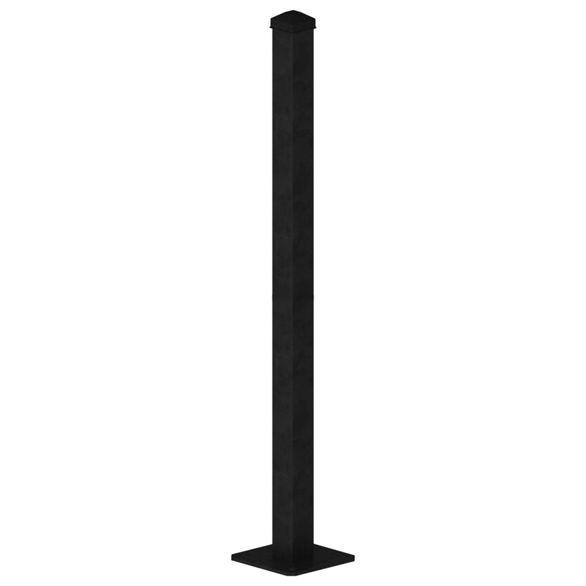 FenceLab 65 x 65 x 1900mm Black Powdercoated Steel Flanged Post ...