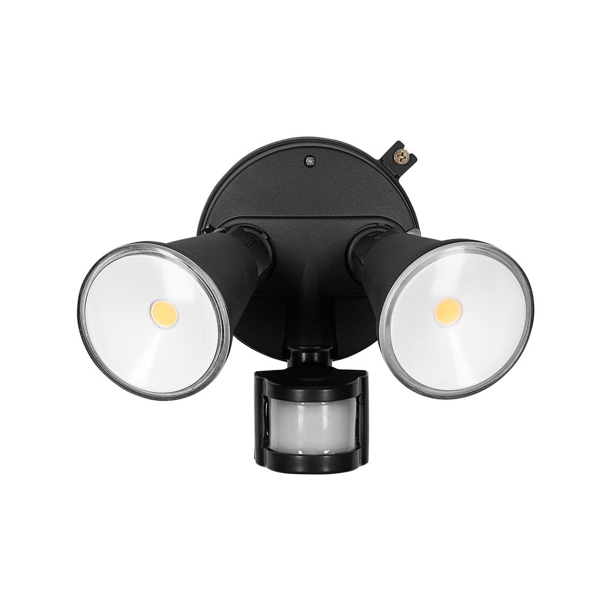 Brilliant Black Lamy DIY Twin Security Light With Sensor - Bunnings ...