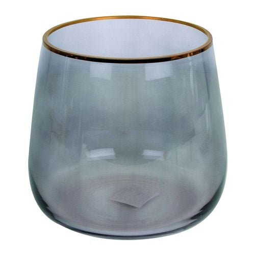 Maine & Crawford Ari 18x17cm Glass Vase Decor - Smoke - Bunnings Australia