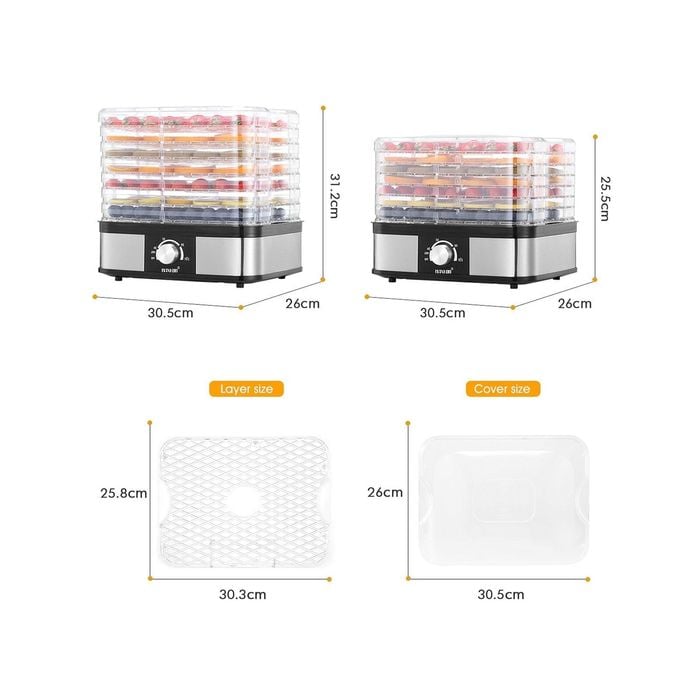 Food Dehydrator Fruit Meat Dryer Beef Jerky Maker With 7 Adjustable ...