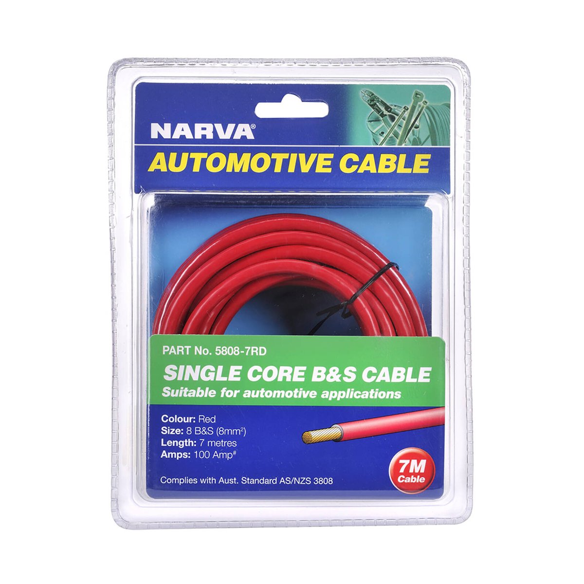 Narva 100A 8B&S Red Single Core Battery & Starter Cable - 7m - Bunnings ...