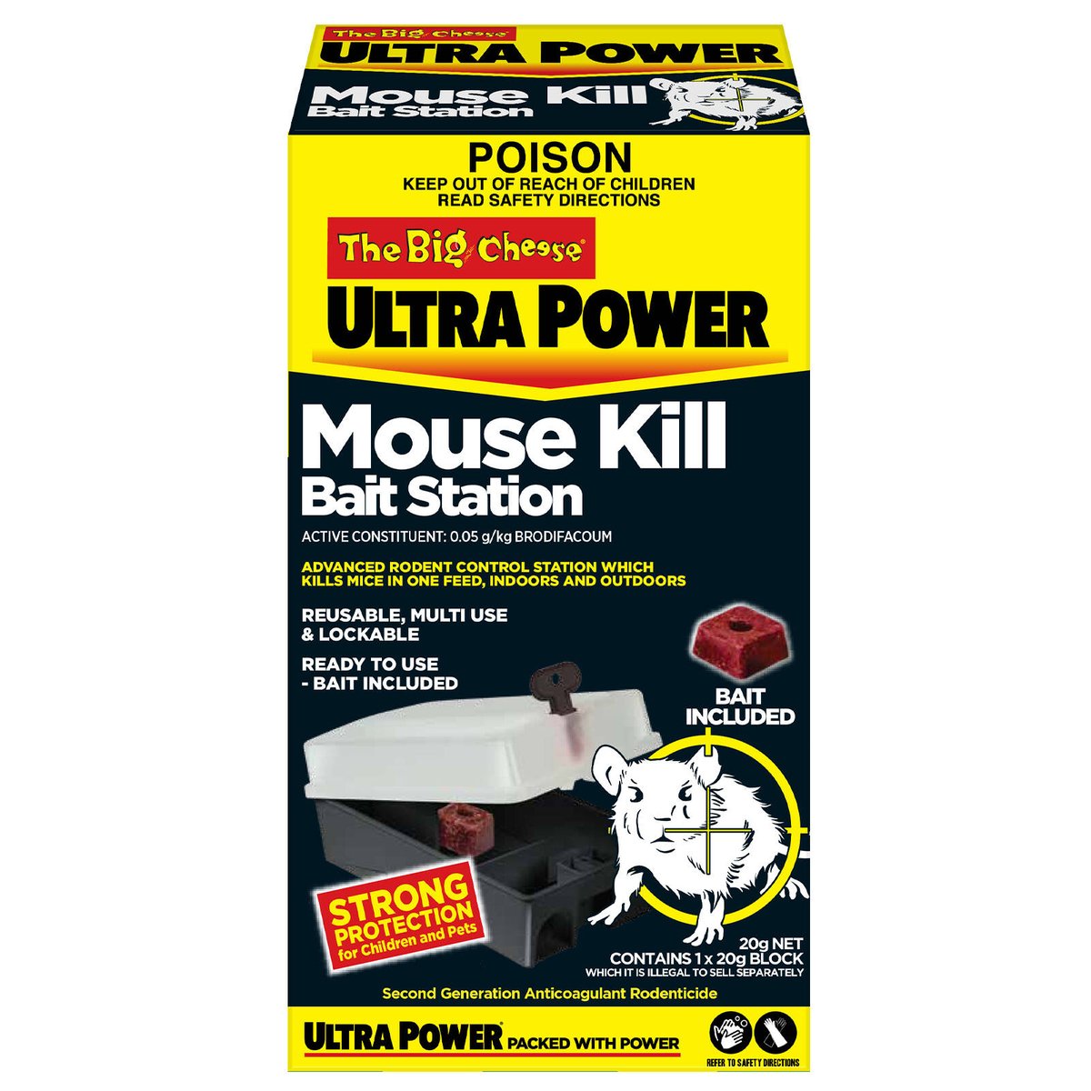 The Big Cheese 20g Ultra Power Mouse Kill Bait Station - Bunnings Australia