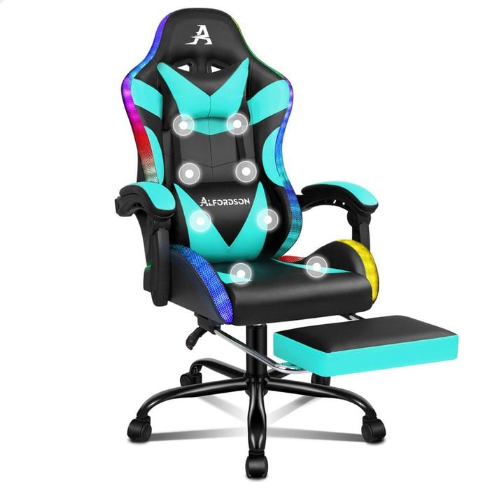 ALFORDSON Gaming Office Chair Cyan - Bunnings Australia