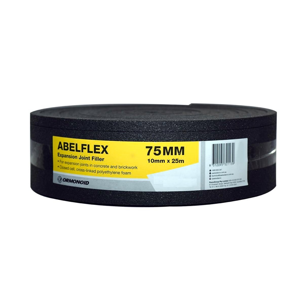 Ormonoid 10 x 75mm 25m Abelflex Expansion Joint Filler Foam - Bunnings ...
