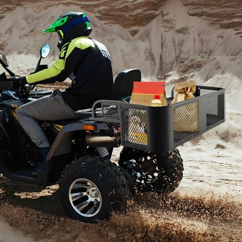 Costway HD Steel Rear ATV Cargo Basket Rack Mesh Surface Luggage ...