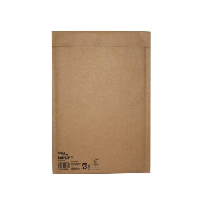 Wrap & Move 265 x 380mm Brown Padded Paper Envelope - Bunnings Australia