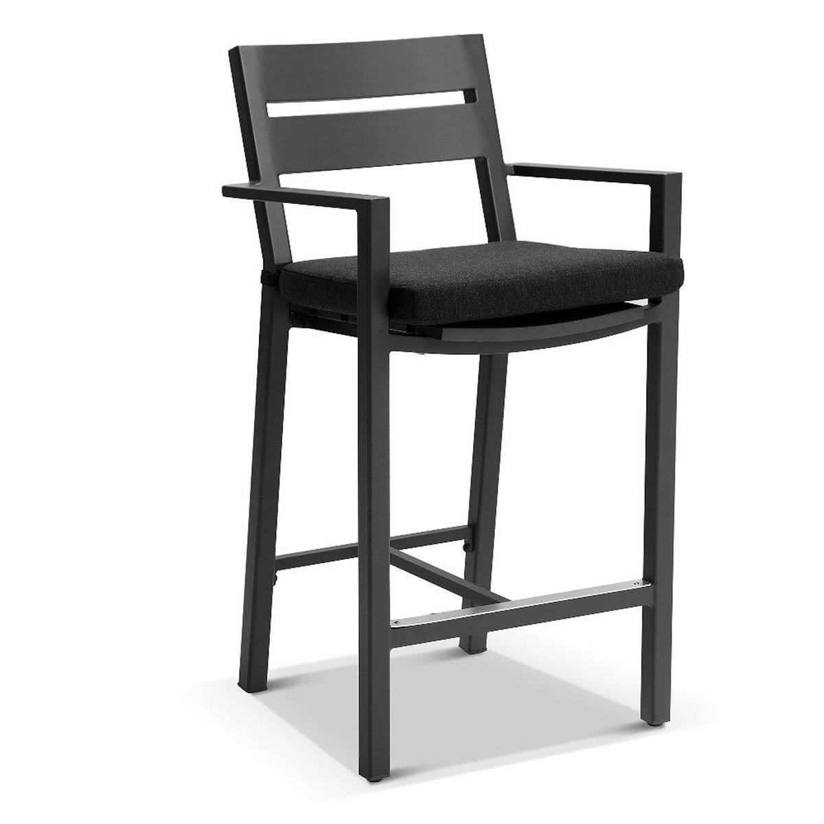 Santorini Outdoor Aluminium Bar Stool Charcoal - Denim Grey - Bunnings ...