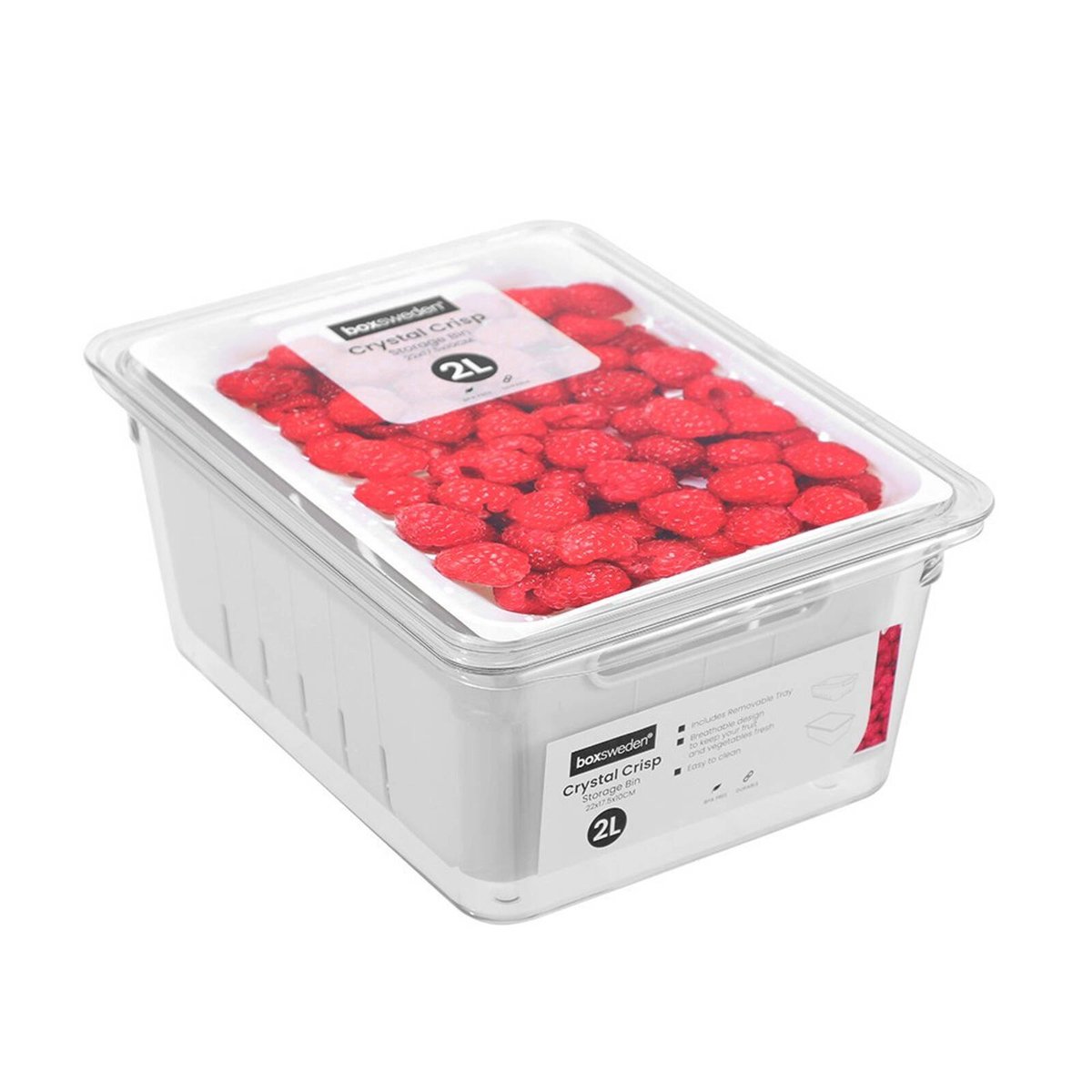 Boxsweden Crystal 2L/22cm Crisp Bin Food Storage - White - Bunnings ...