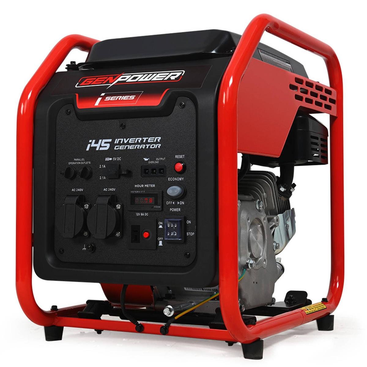 GENPOWER Portable Petrol Inverter Camping Construction Generator 4kW ...