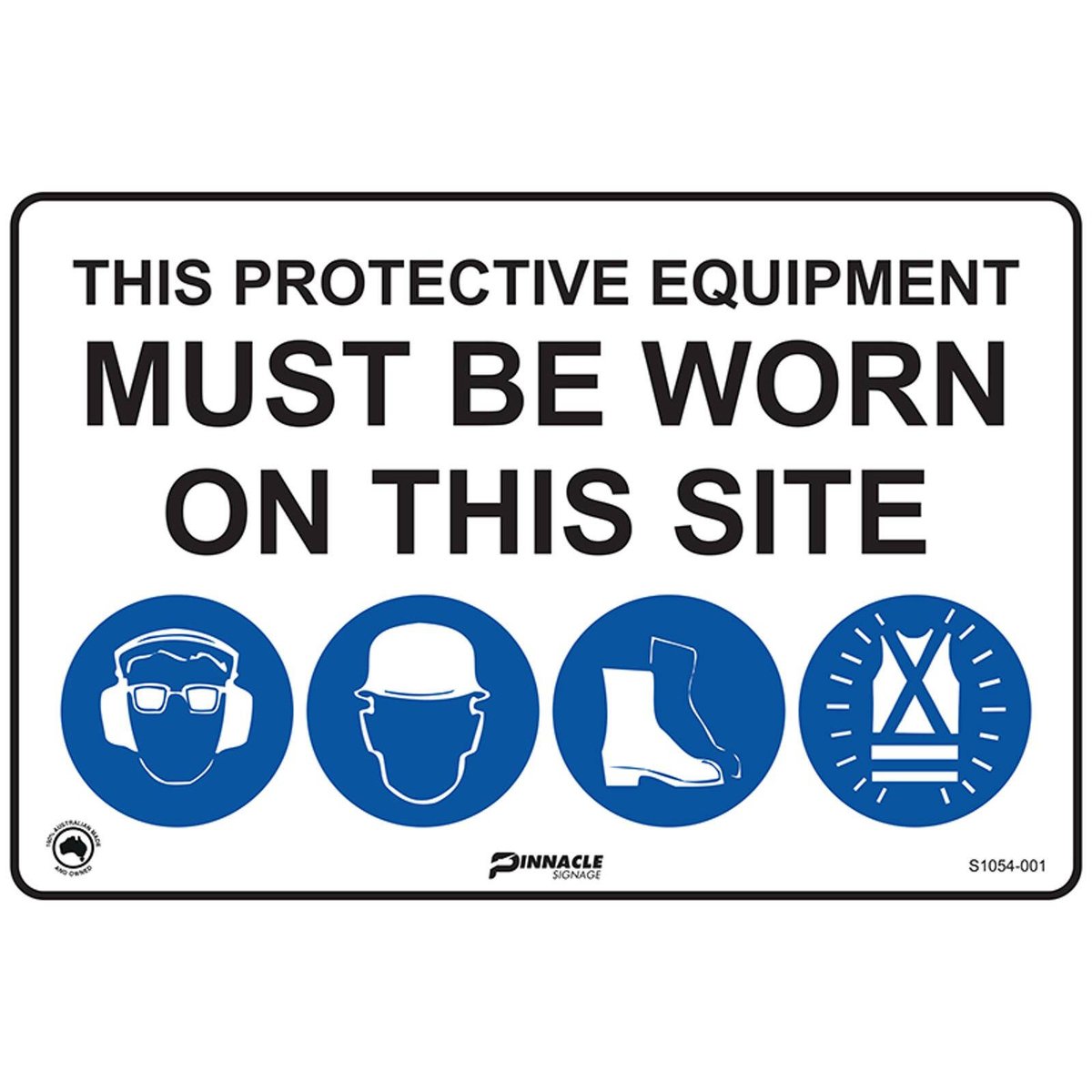 Pinnacle 800 x 600mm Hearing / Eye / Hardhat / Footwear / Hi-Vis Metal ...