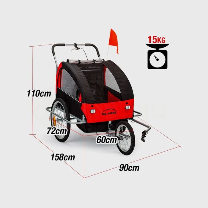 Tag-Along Kids Bike Trailer Child Bicycle Pram Stroller Children Wheel ...