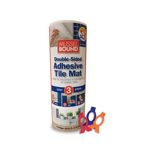 MusselBound 304mm x 4572mm White Tile Adhesive Mat with Spacers ...