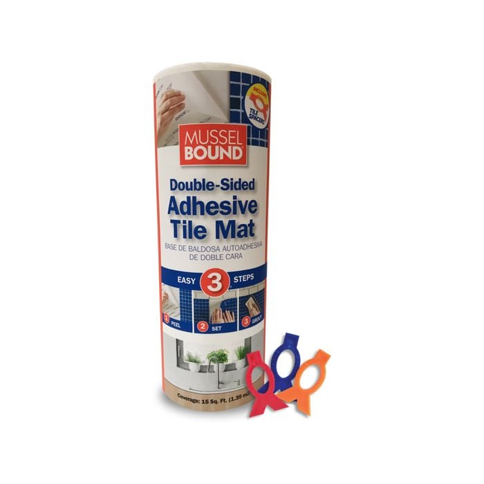 MusselBound 304mm x 4572mm White Tile Adhesive Mat with Spacers ...