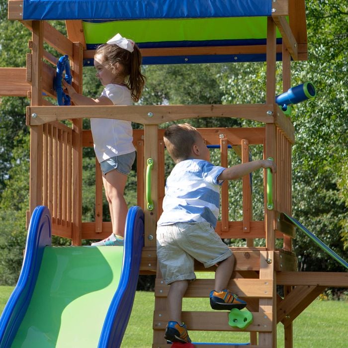 Backyard Discovery Nortbrook Cedar Wood Play Centre Swing Set with ...