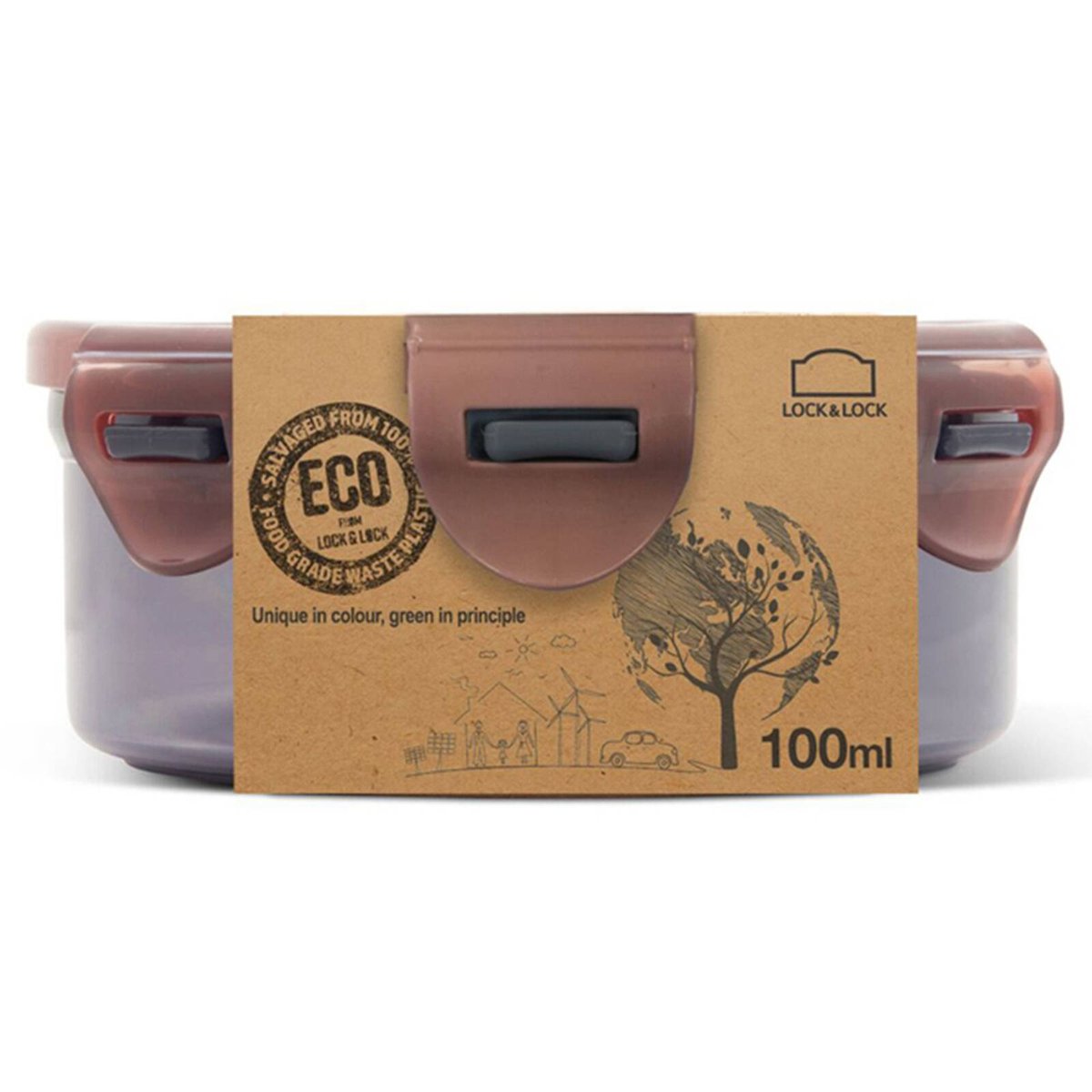 Locknlock 100ml Eco Round Airtight Snack/Food Container Travel/Pantry ...