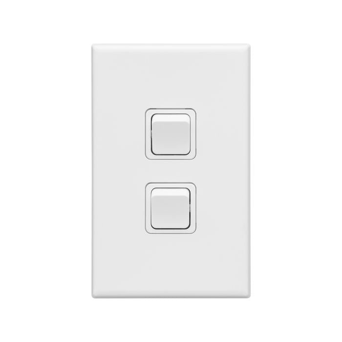 Deta X7 Double Vertical Switch - Matt White - Bunnings New Zealand