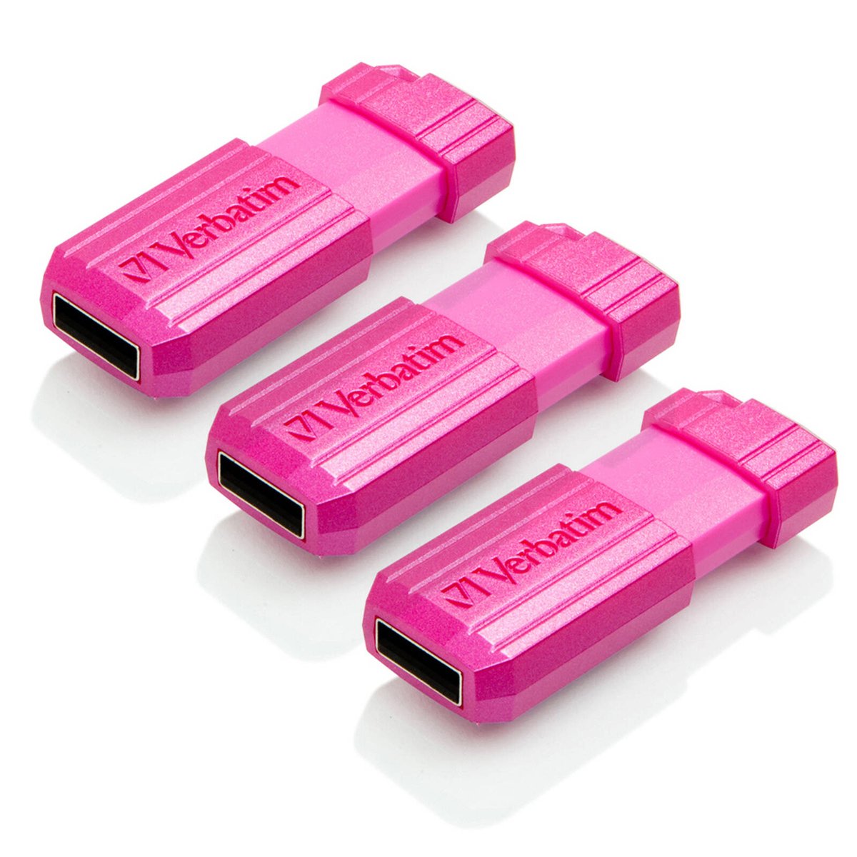 3x Verbatim Store'n'Go Pinstripe 16GB USB Drive - Pink - Bunnings Australia