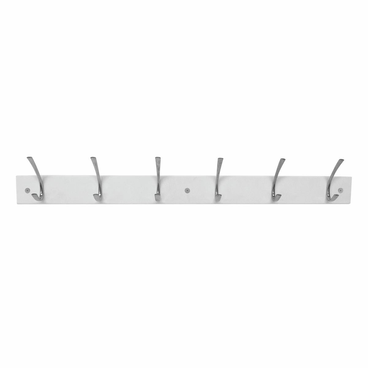 Adoored 6 Double Satin Chrome Hook White Board Deco Hook Rack ...