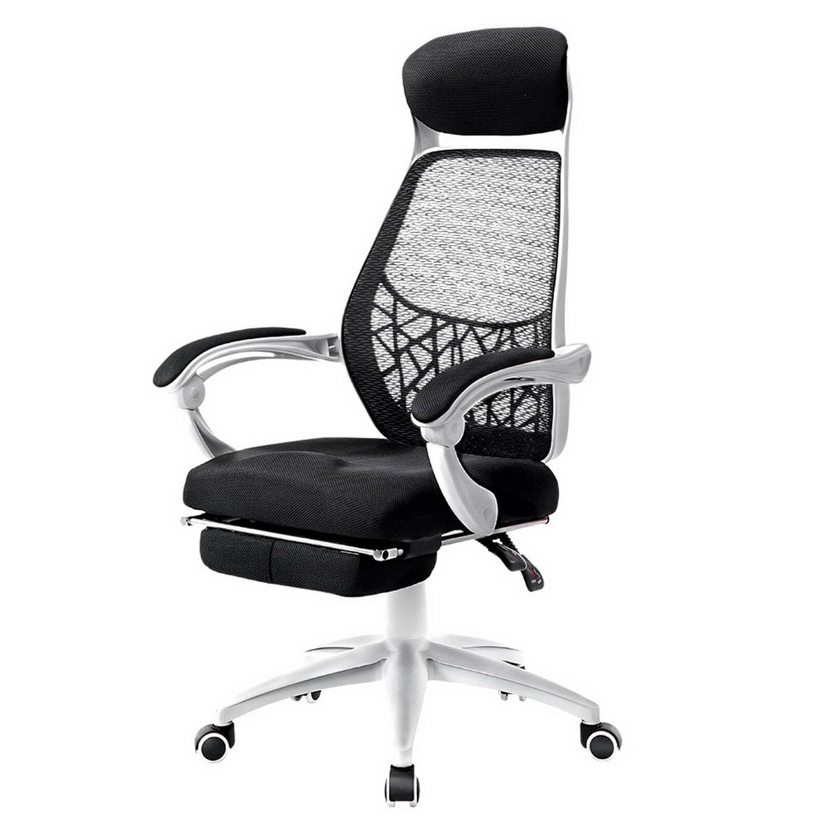 Artiss Mesh Office Chair Recliner Black White - Bunnings Australia