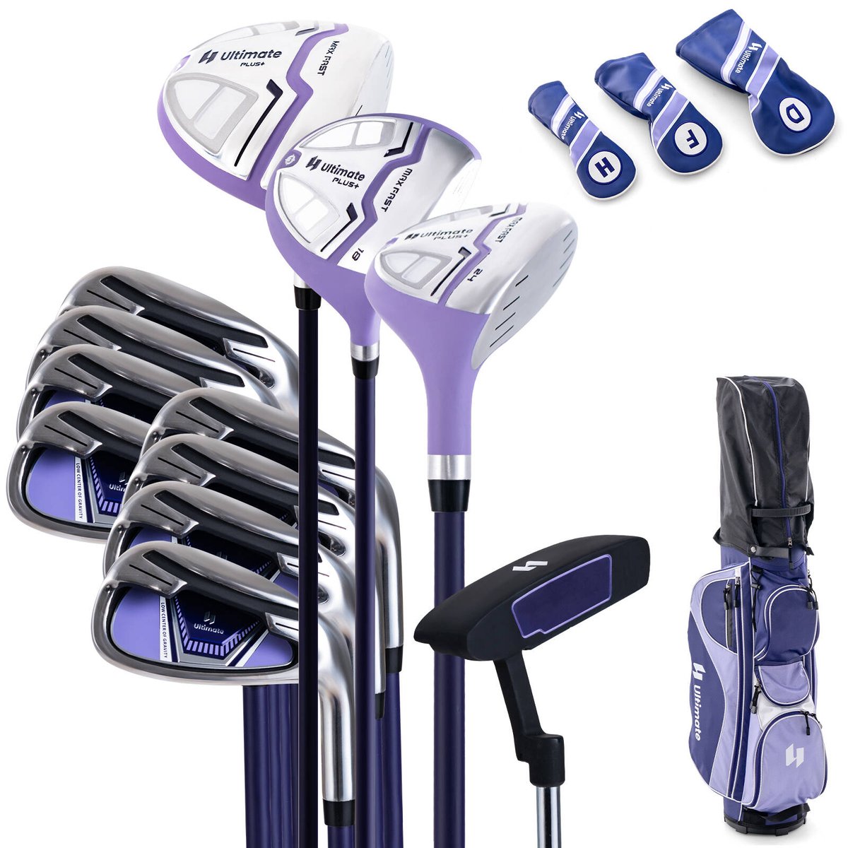 Costway 11Pcs Women's Complete Golf Club Package Set Right Handed ...