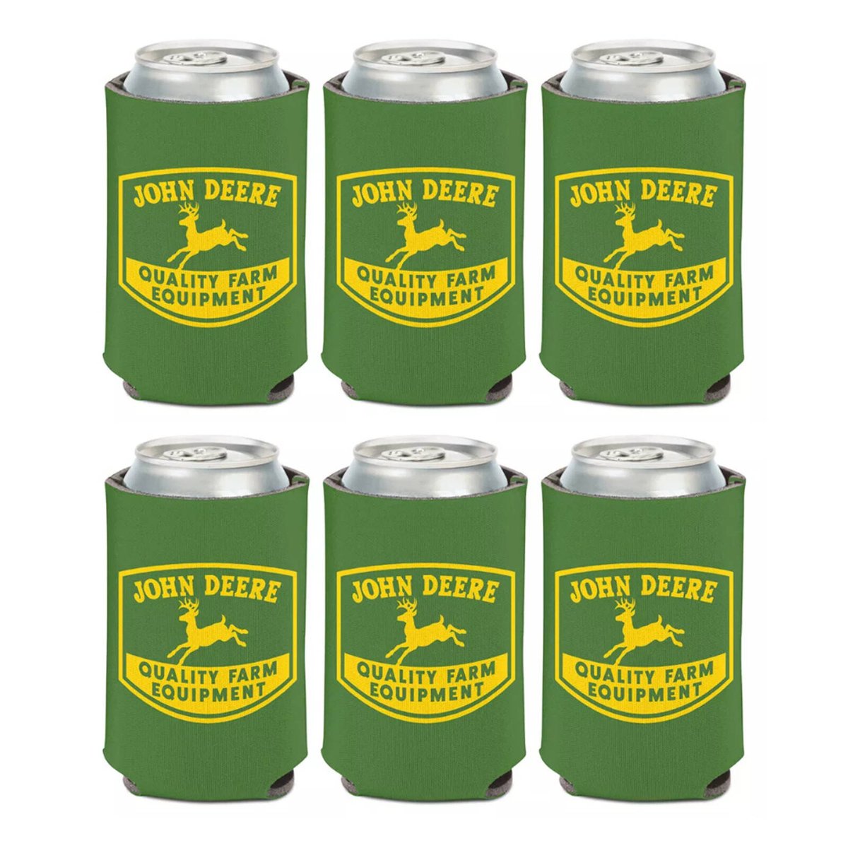 John Deere Can Cooler / Stubbie Holder 12oz Green Retro Farm Logo Set ...