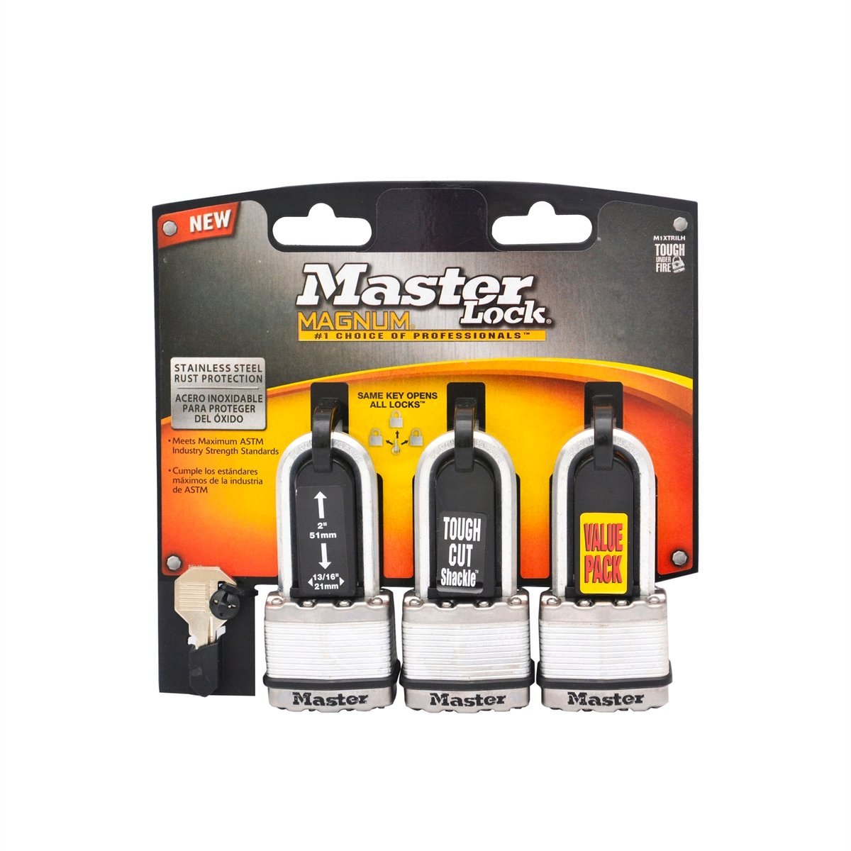 Master Lock 45mm Laminated Long Shackle Magnum Padlock - 3 Pack ...