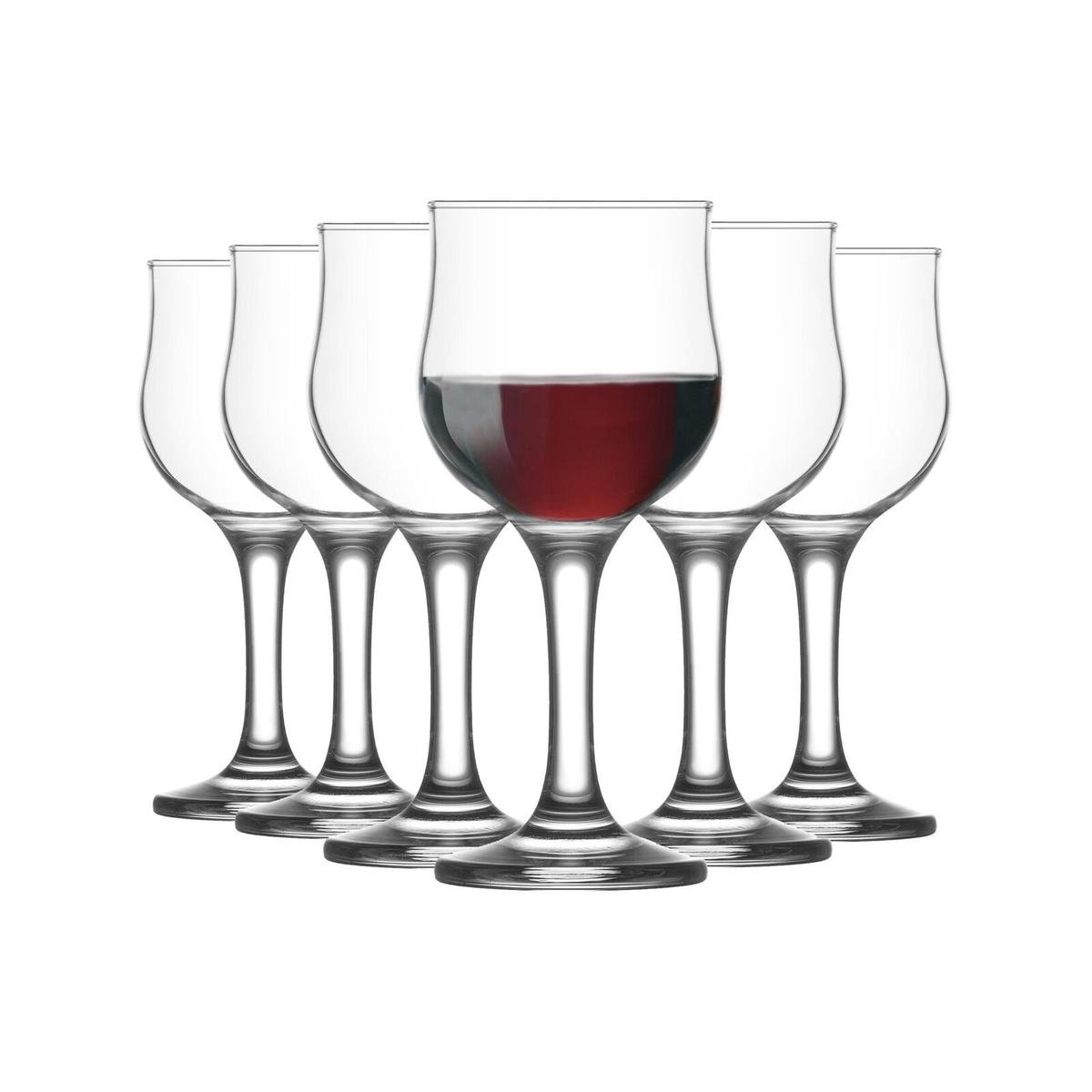 LAV Nevakar Small Wine Glasses - 200ml - Pack of 6 Stemware Goblets for ...