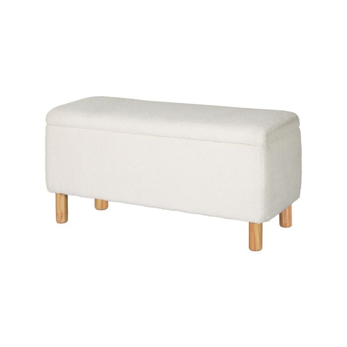 Artiss Ottoman Storage Boucle White - Bunnings Australia