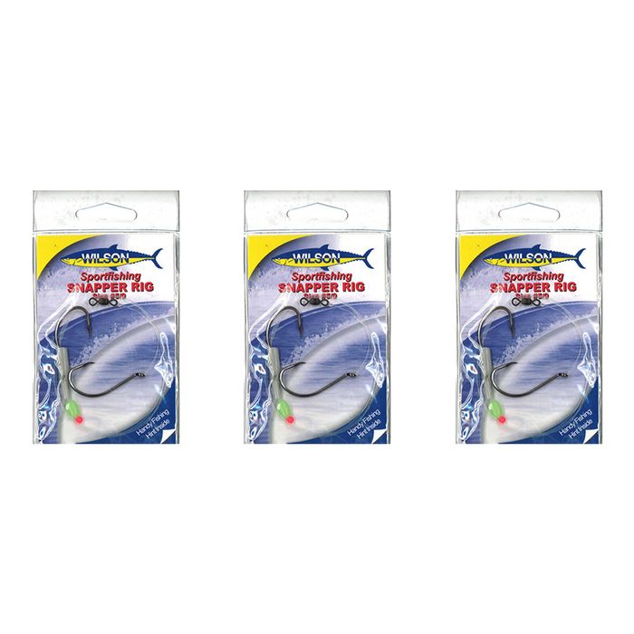3x Wilson Sportfishing Snapper Rig with Chemically Sharpened Hooks ...