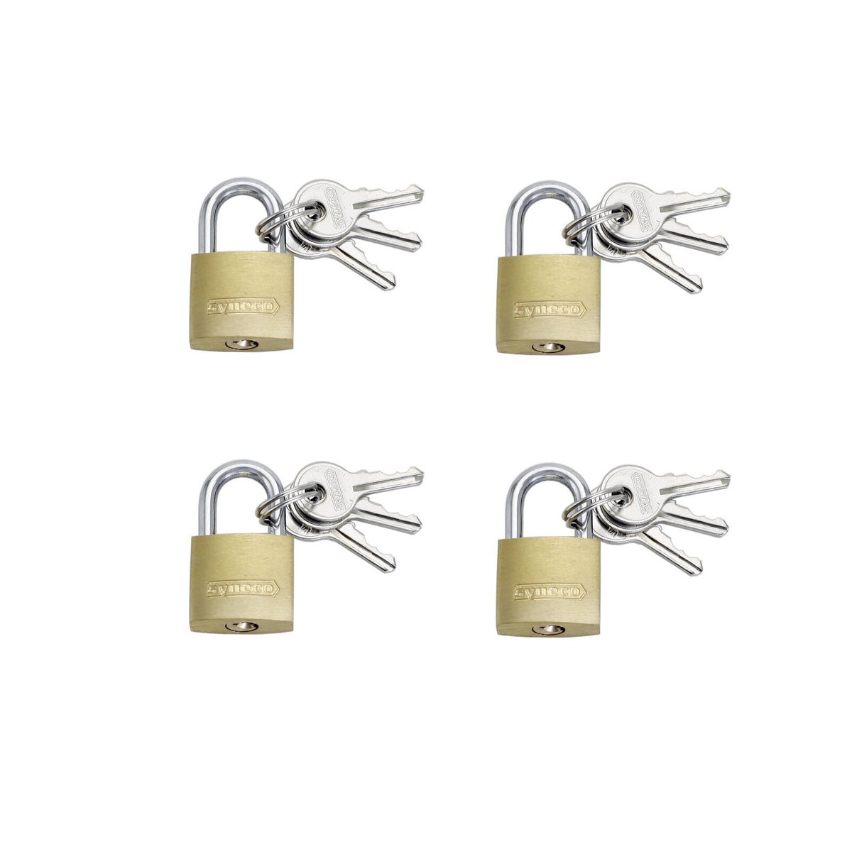 Syneco 20mm Brass Padlocks - 4 Pack - Bunnings New Zealand