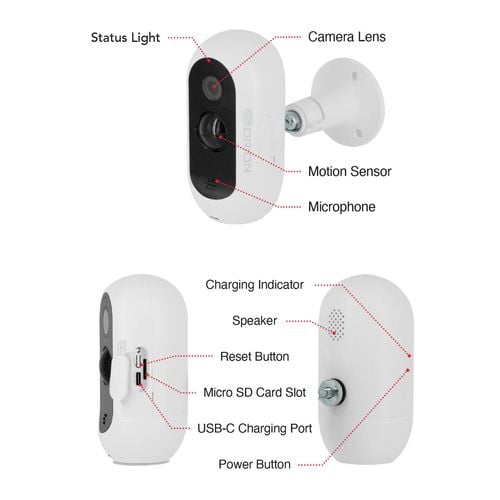 Orion Grid Connect Smart Rechargeable 2K Smart Security Camera ...