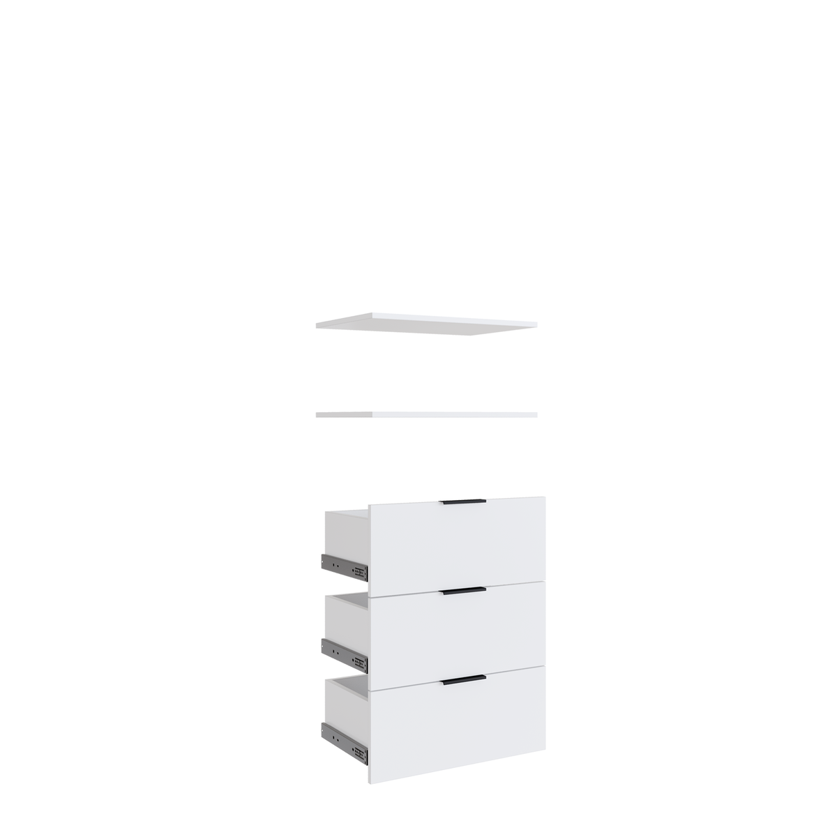 Lugna White 3 Drawer 2 Shelf Insert Kit - To Suit 600 X 380mm Cabinet ...