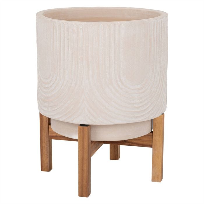 Astin Sinclair 340 x 430mm Pink Ceramic Indoor Pot With Stand ...