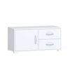 Practa Lowline TV Entertainment Unit Bundle - 2 Drawers 1 Door - White ...